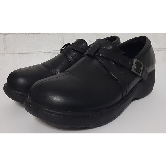 Abeo | Shoes | Abeo Bella Slip On Buckle Leather Clogs Wedge Heels ...